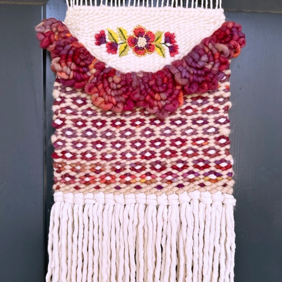 Allison Kizer Designs | Wall Decor | Hand Embroidered Burgundy Floral ...